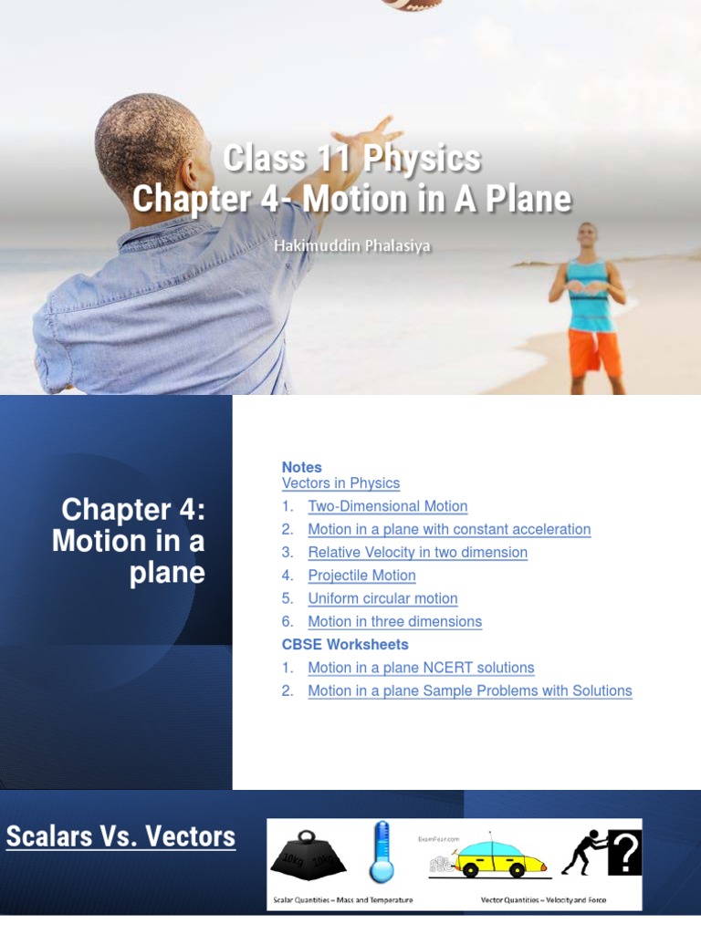 Class 11 Physics: Motion in a Plane | PDF | Acceleration | Euclidean Vector
