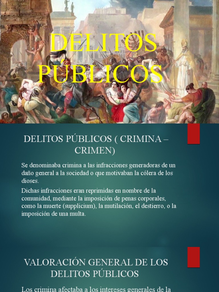 Los delitos públicos en el Derecho Romano: tipología, régimen procesal ...