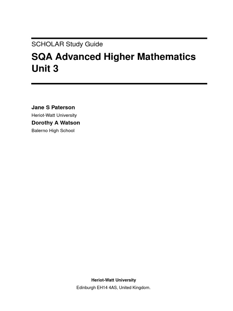 Scholar Advanced Higher Maths Unit 3 | PDF | Vector Space | Euclidean ...