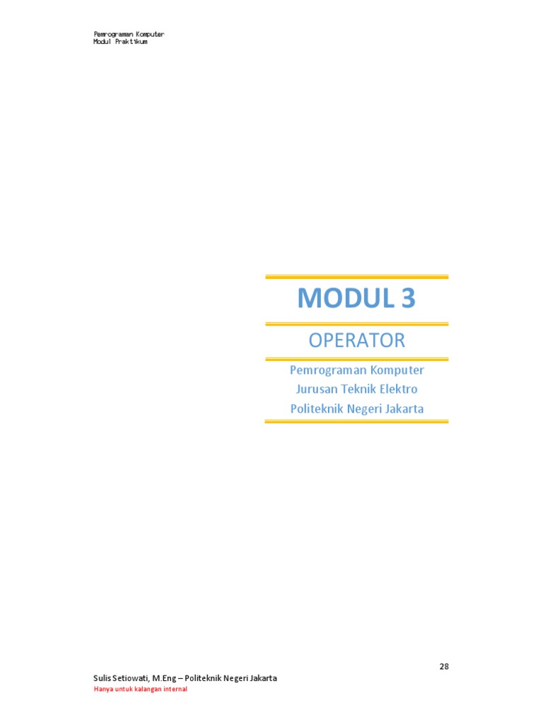 Modul 3 Operator | PDF