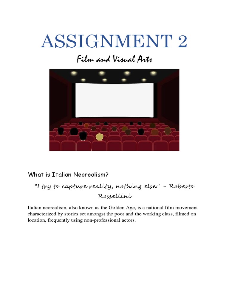 Assignment 2 Film and Visual Arts | PDF | Cinema