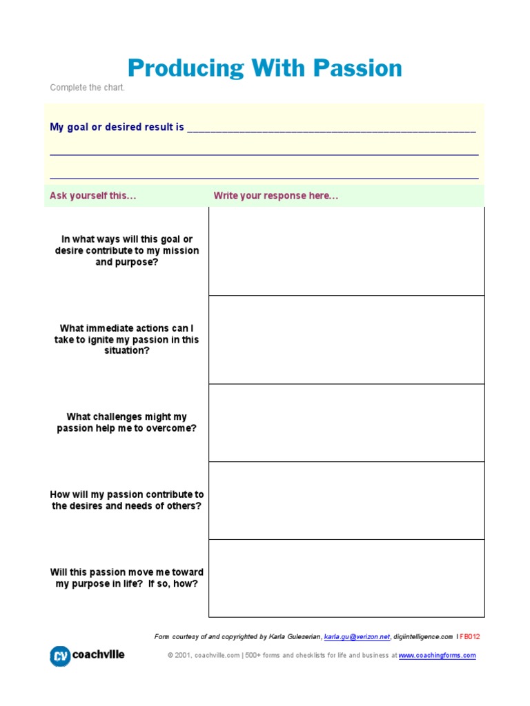 Producing With Passion - Goals | PDF