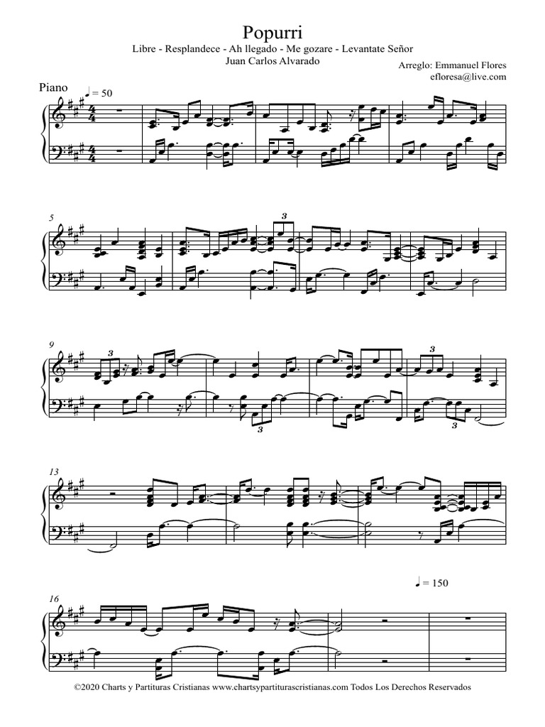 Popurri Libre - Juan Carlos Alvarado - Piano | PDF