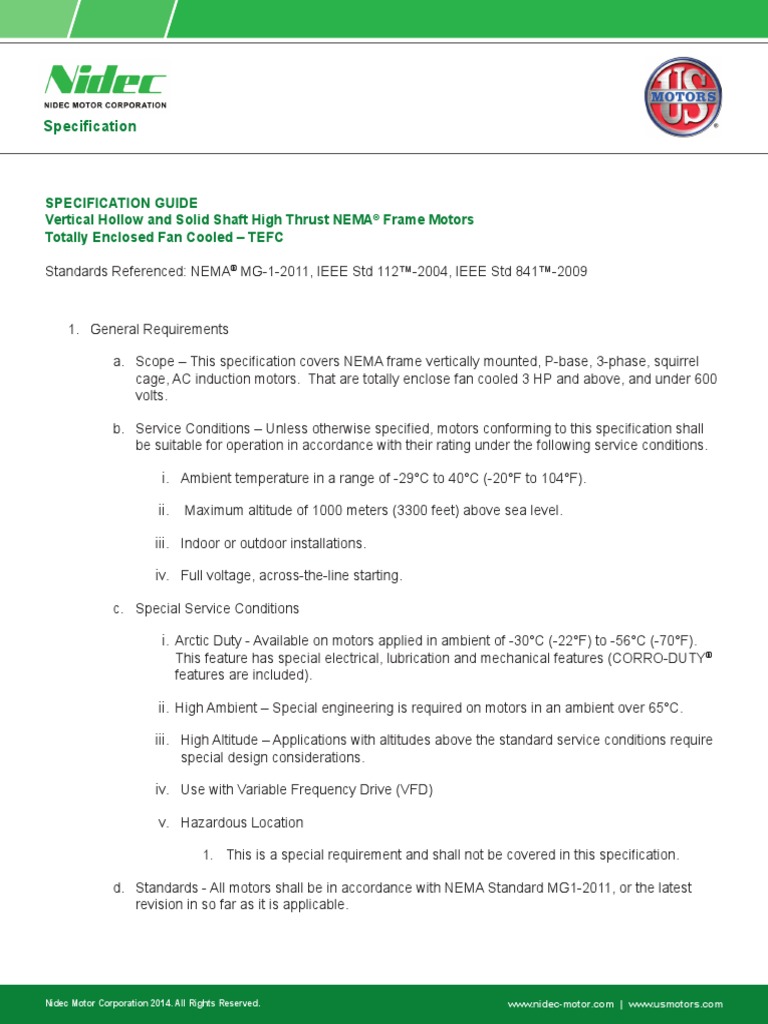 Some Info On IEEE 841 Motors | PDF | Electric Motor | Thermocouple