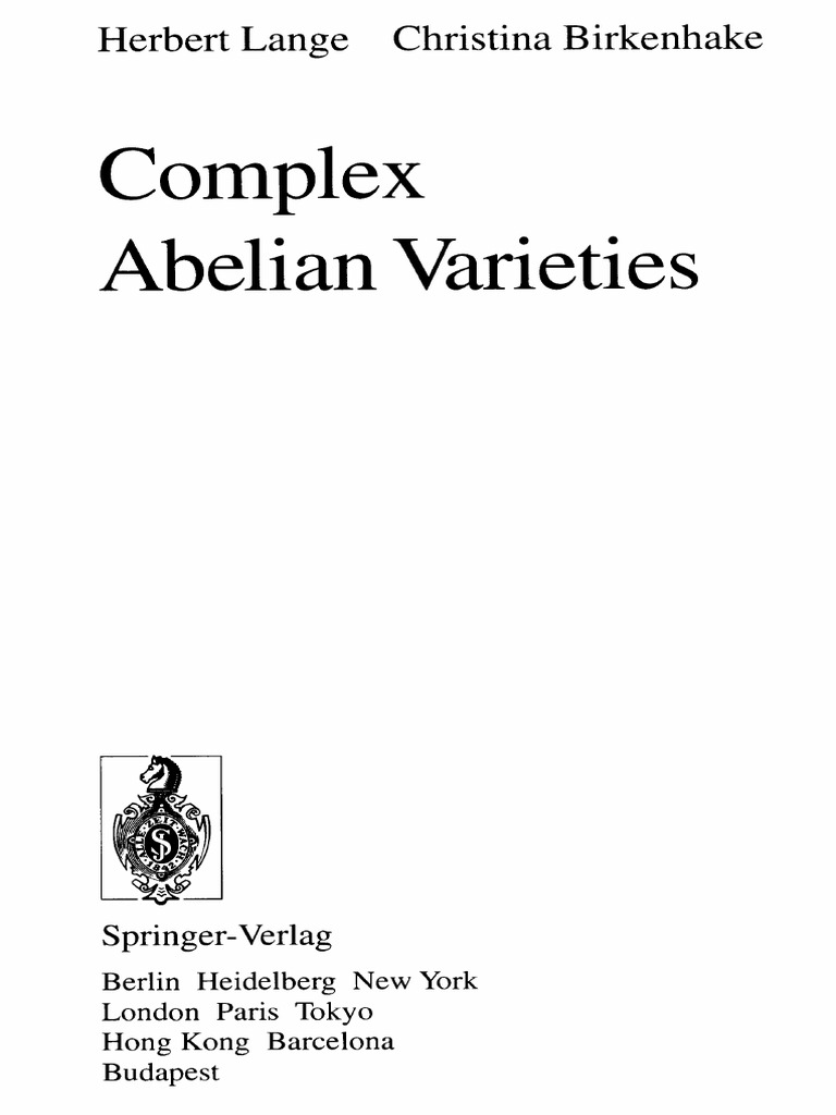 H. Lange, C. Birkenhake - Complex Abelian Varieties | PDF