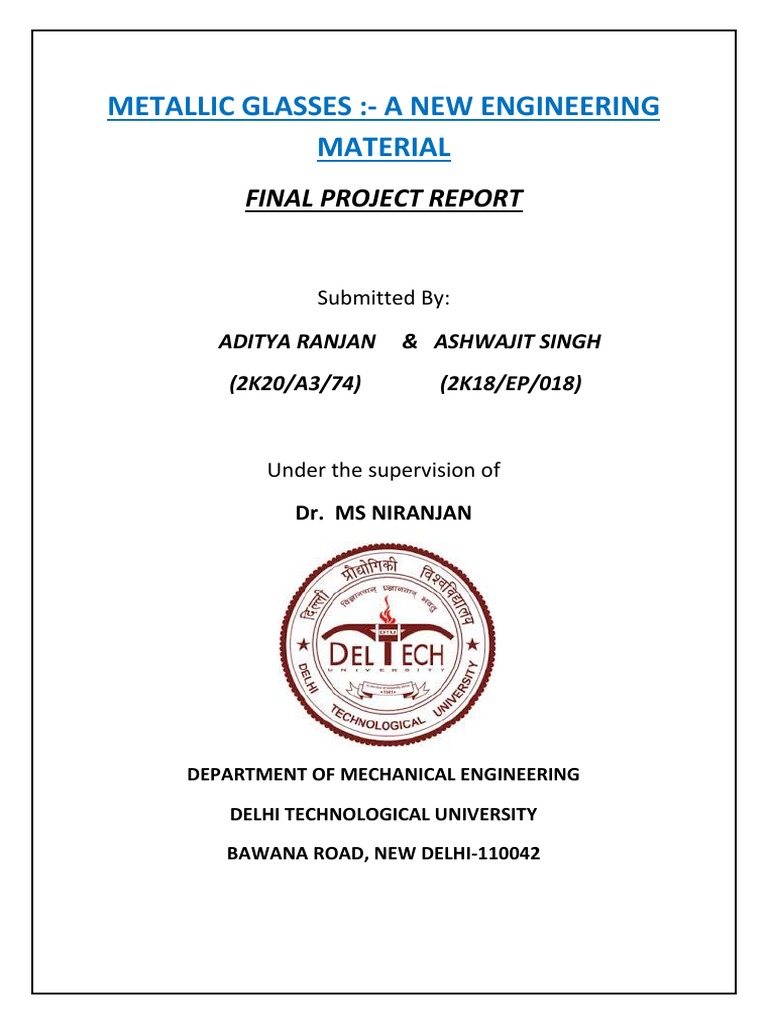 Bme Project Report | PDF | Metals | Materials Science