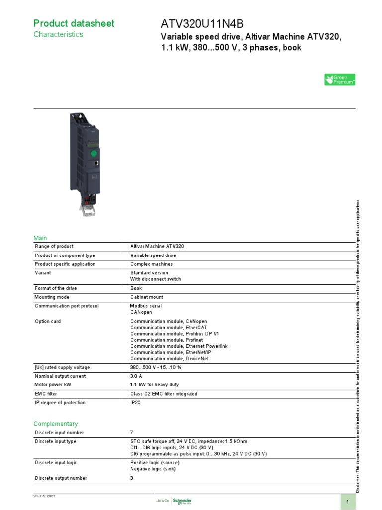 Altivar Machine ATV320 - ATV320U11N4B | PDF | Relay | Electric Motor