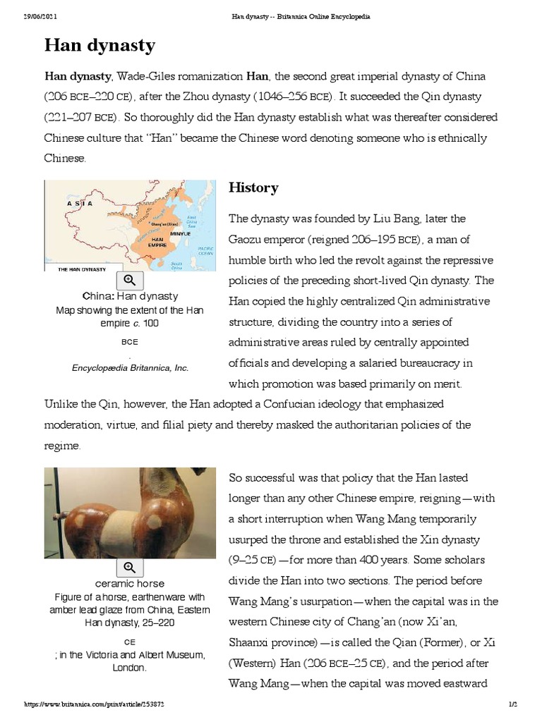 The Rise and Legacy of the Han Dynasty: China's Second Imperial Dynasty ...