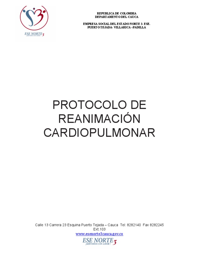 Protocolo RCP | PDF | Reanimación cardiopulmonar | Paro cardíaco