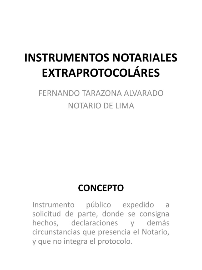 Instrumentos Notariales Extraprotocolares | PDF | Derecho Civil (Common Law) | Justicia