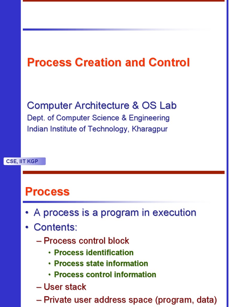 Process Creation and Control | PDF | Process (Computing) | Software Engineering