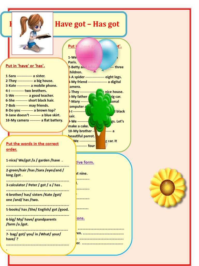 Havehas Have Gothas Got Fun Activities Games Grammar Drills - 27433 ...