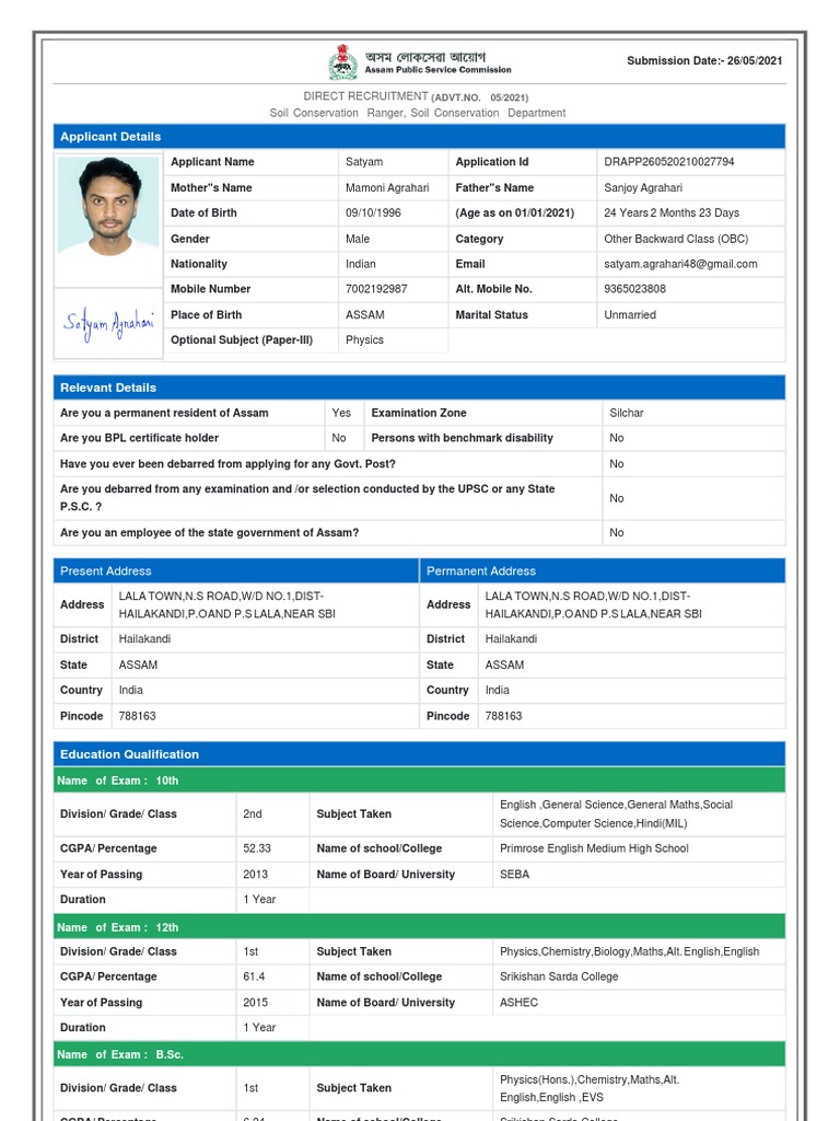 Applicant Details: Direct Recruitment Soil Conservation Ranger, Soil ...