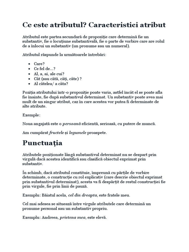 Ce Este Atributul | PDF