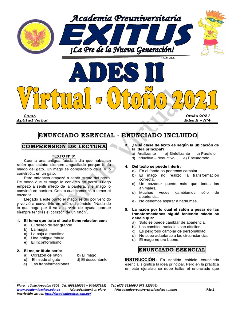 Ot21 Ades II Verb4 | PDF | Inflamación | Virus