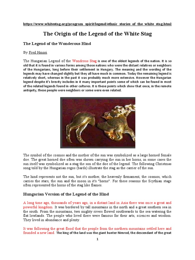 The Origin of The Legend of The White Stag | PDF