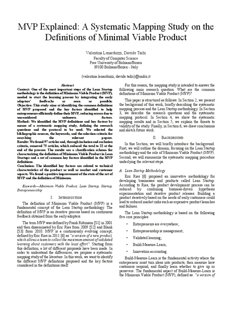 Vdocuments - MX - MVP Explained A Systematic Mapping Study On The ...