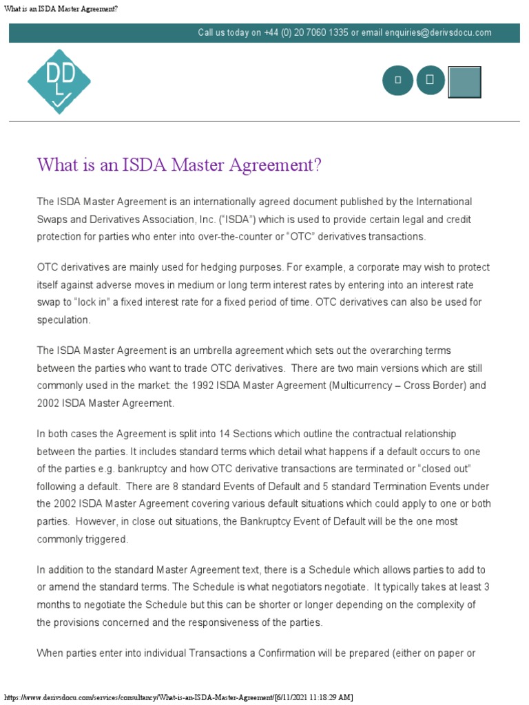 What Is An ISDA Master Agreement | PDF | Over The Counter (Finance ...