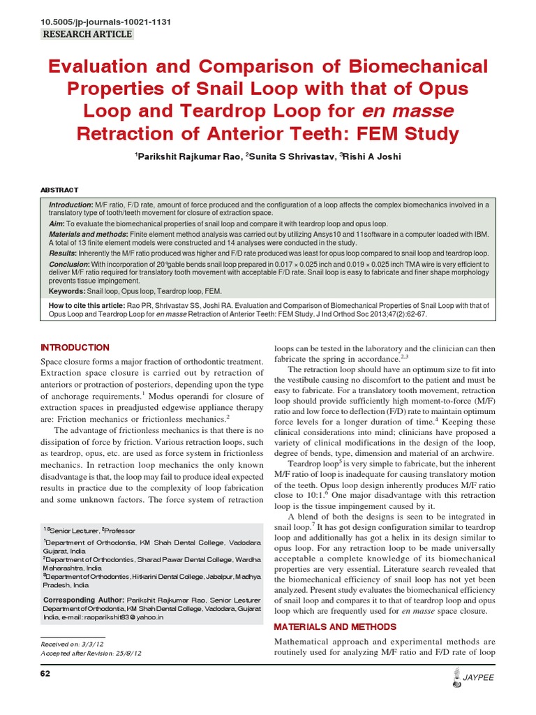 JP Journals 10021 1131 | PDF | Finite Element Method | Biomechanics