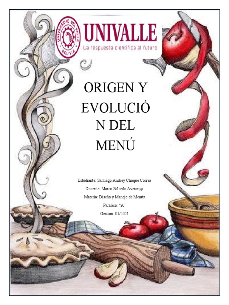 Origen y evolución del menú gastronómico | PDF | Menú | Cafetería