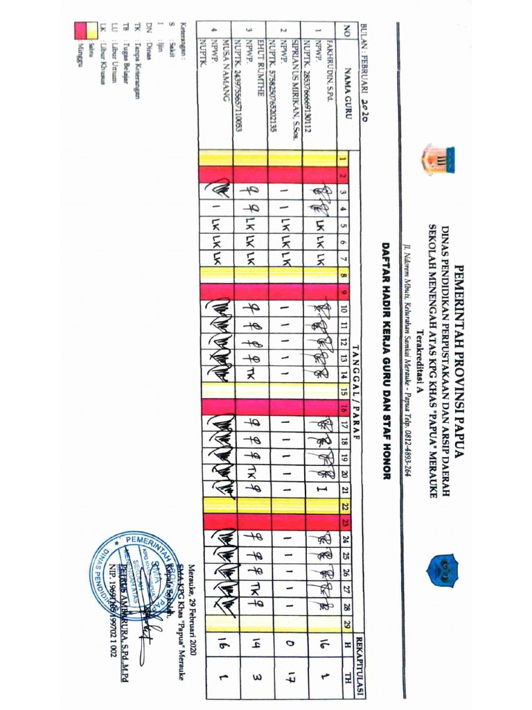 Contoh Absen Honorer | PDF