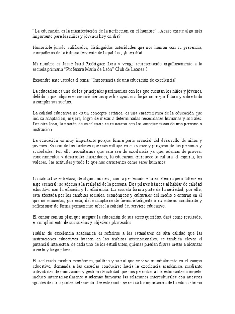 Discurso de Oratoria | PDF | Sociedad | La naturaleza humana