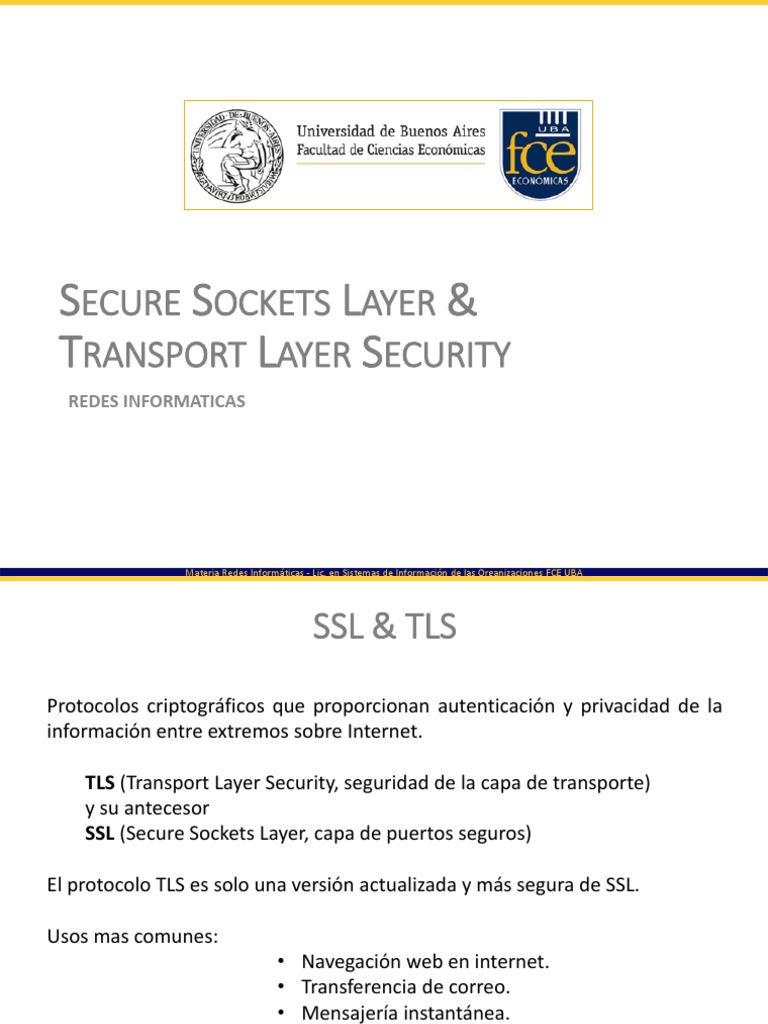 6a - Protocolos SSL y TLS | PDF | Transport Layer Security | Criptografía