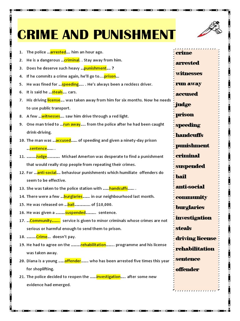 VOCABULARY 1 Crime-And-Punishment | PDF | Punishments | Crime & Violence