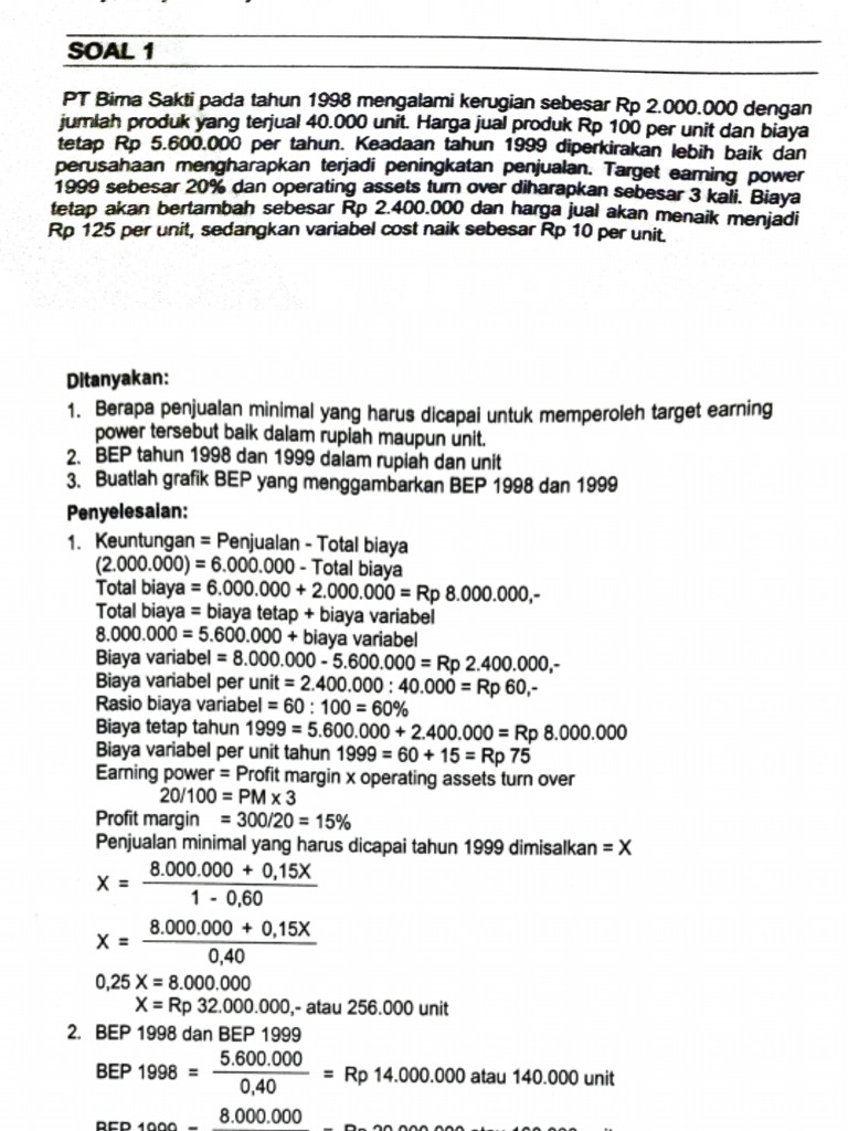 Soal Break Event Point | PDF