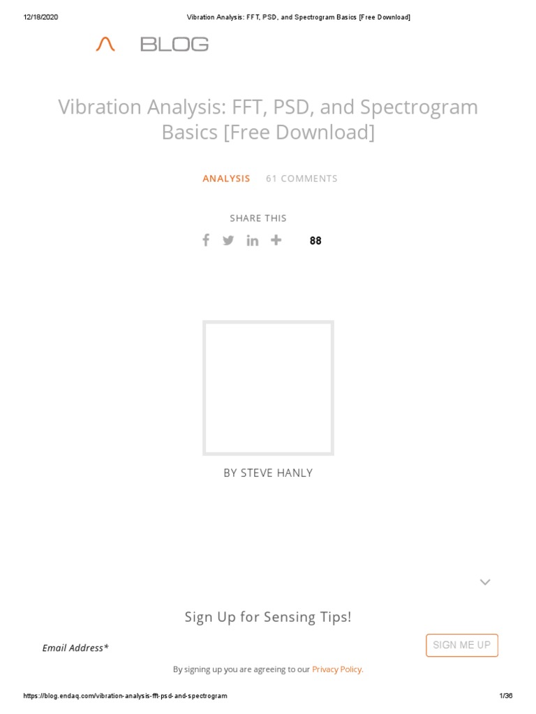 Vibration Analysis: FFT, PSD, and Spectrogram Basics (Free Download ...