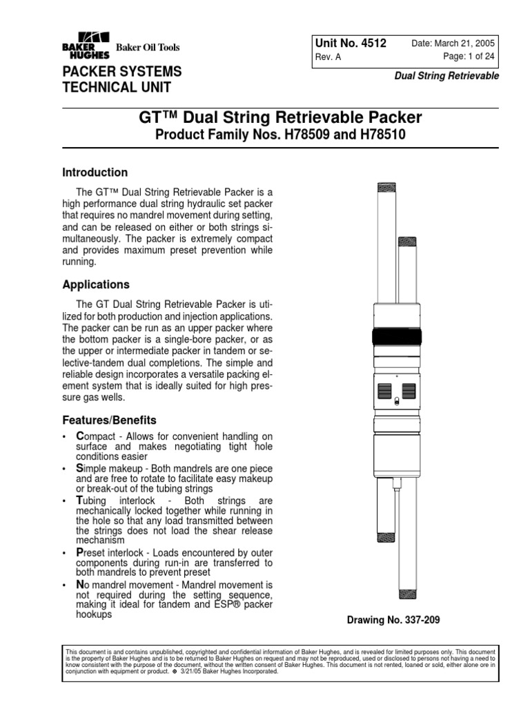 Packer Retrievable GT Dual | PDF | Screw | Pipe (Fluid Conveyance)