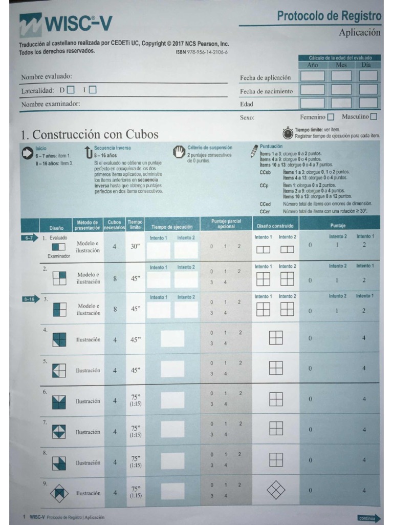 Protocolo Wisc V | PDF