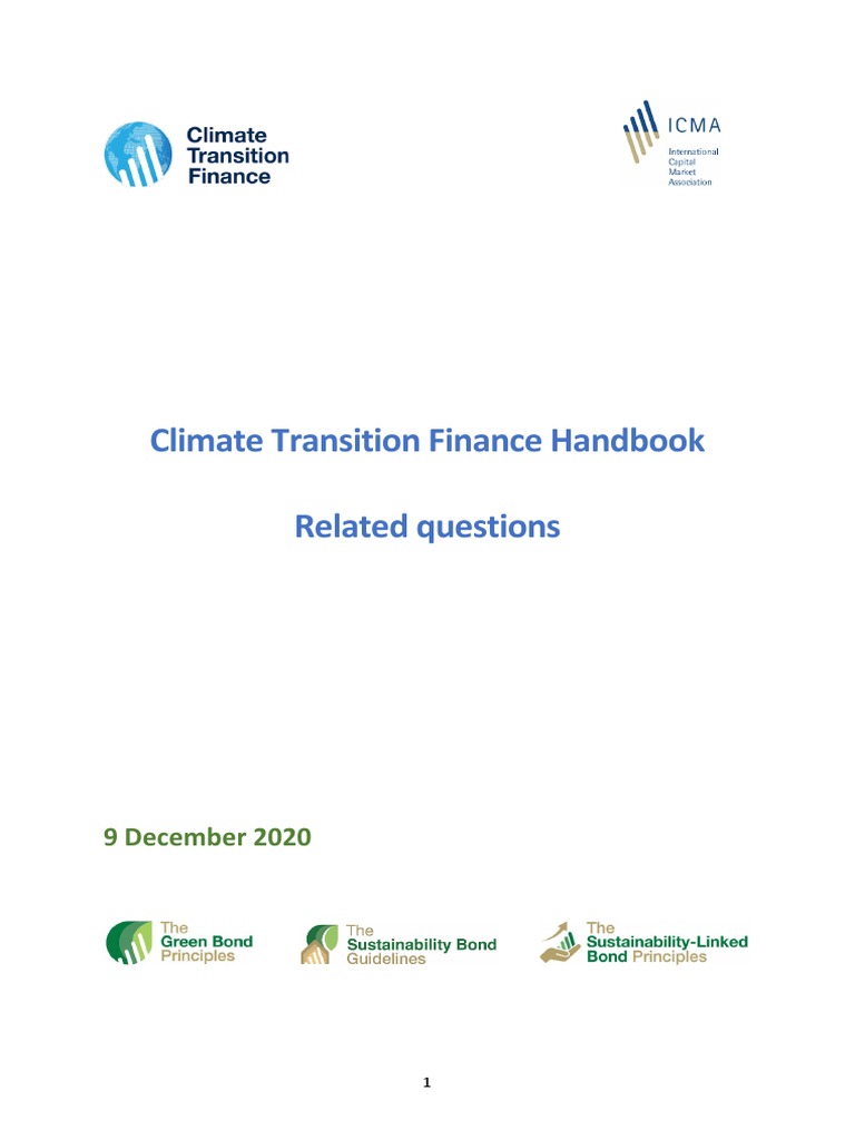 Climate Transition Finance Handbook Related Questions: 9 December 2020 ...