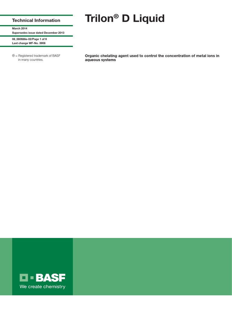 Trilon D Liquid: Technical Information | PDF ...