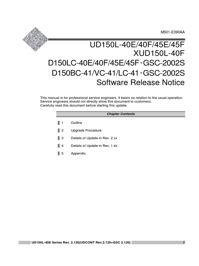 UD150L-40E/40F/45E/45F XUD150L-40F D150LC-40E/40F/45E/45F GSC-2002S ...