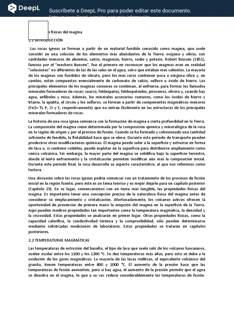 Physical Properties of Magma | PDF | Minerales | Magma