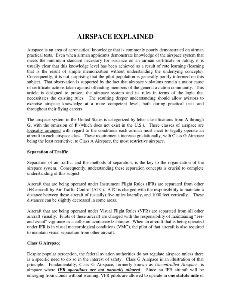 Airspace Explained | Download Free PDF | Instrument Flight Rules ...