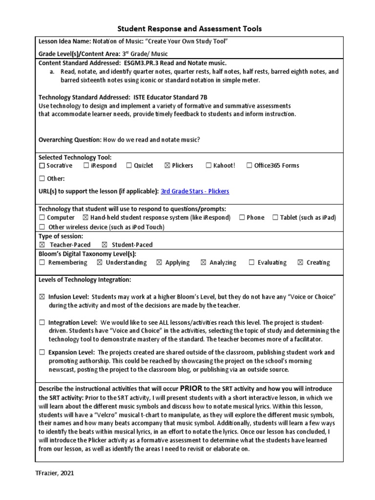 Student Response Tools Lesson Plan | PDF | Educational Assessment ...