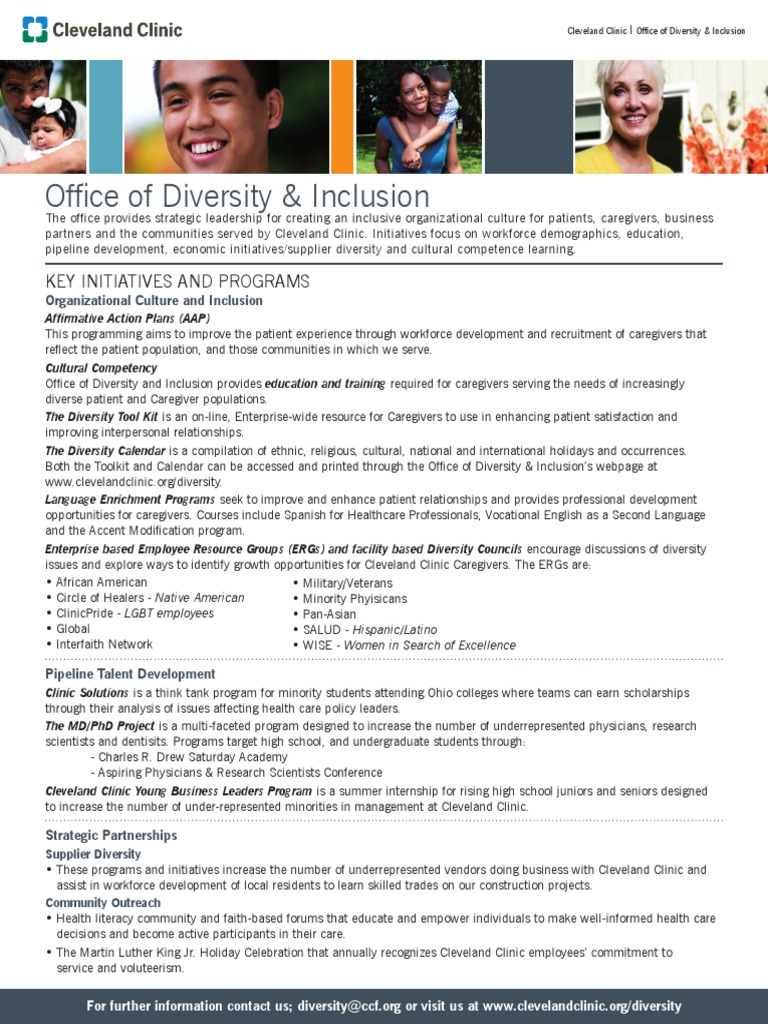 Cleveland Clinic Diversity Fact Sheet | PDF | Social Exclusion | Cleveland