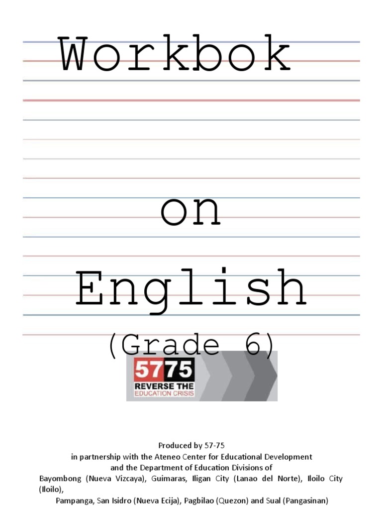 Grade 6 English Workbook Guide | PDF | Fat | Predicate (Grammar)
