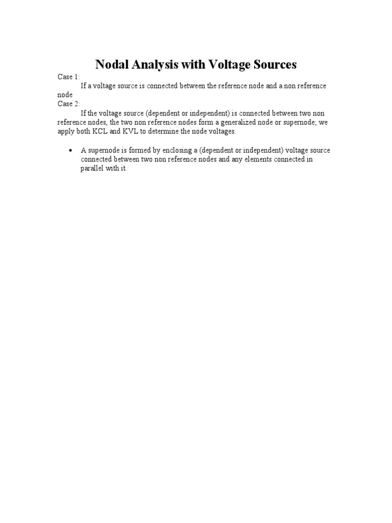 Node And Supernode Final 2 Pdf Electromagnetism Electronics