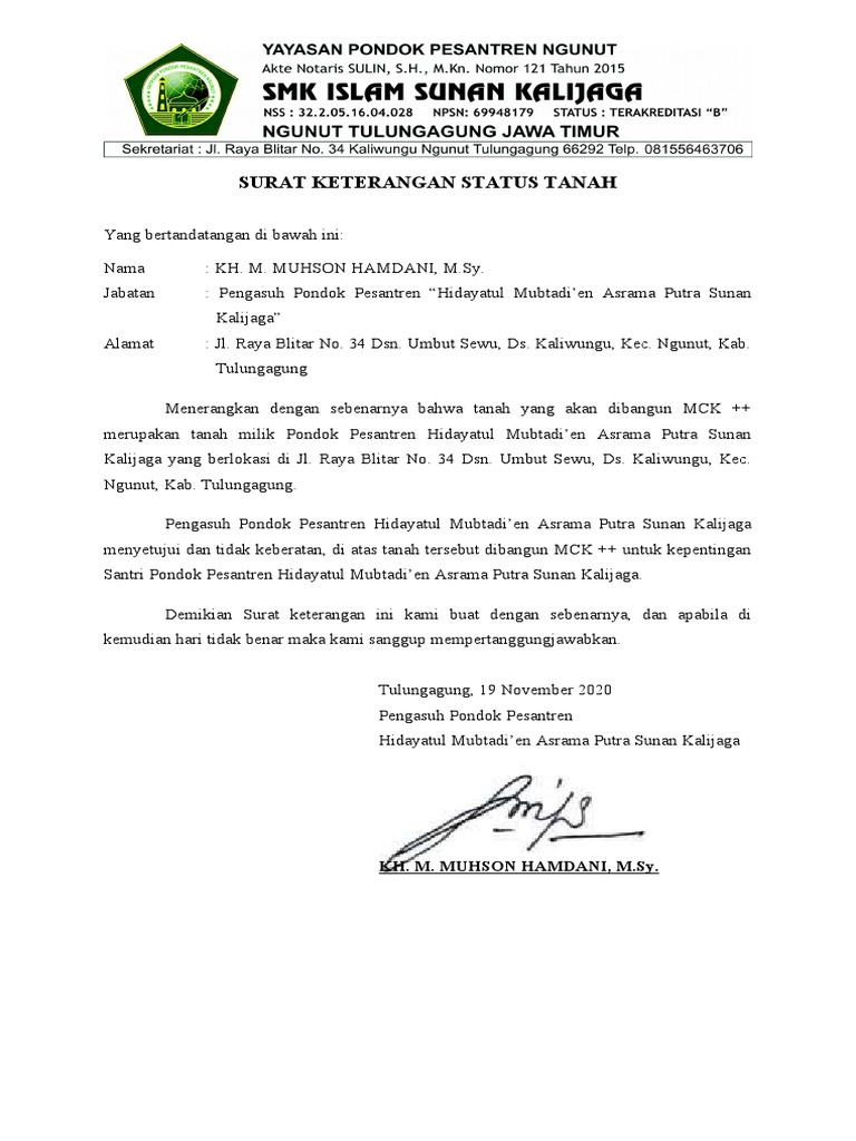 Surat Keterangan Status Tanah | PDF