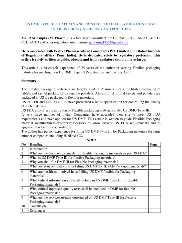 US DMF Type III for Flexible Packaging | PDF | Polymers | Chemistry