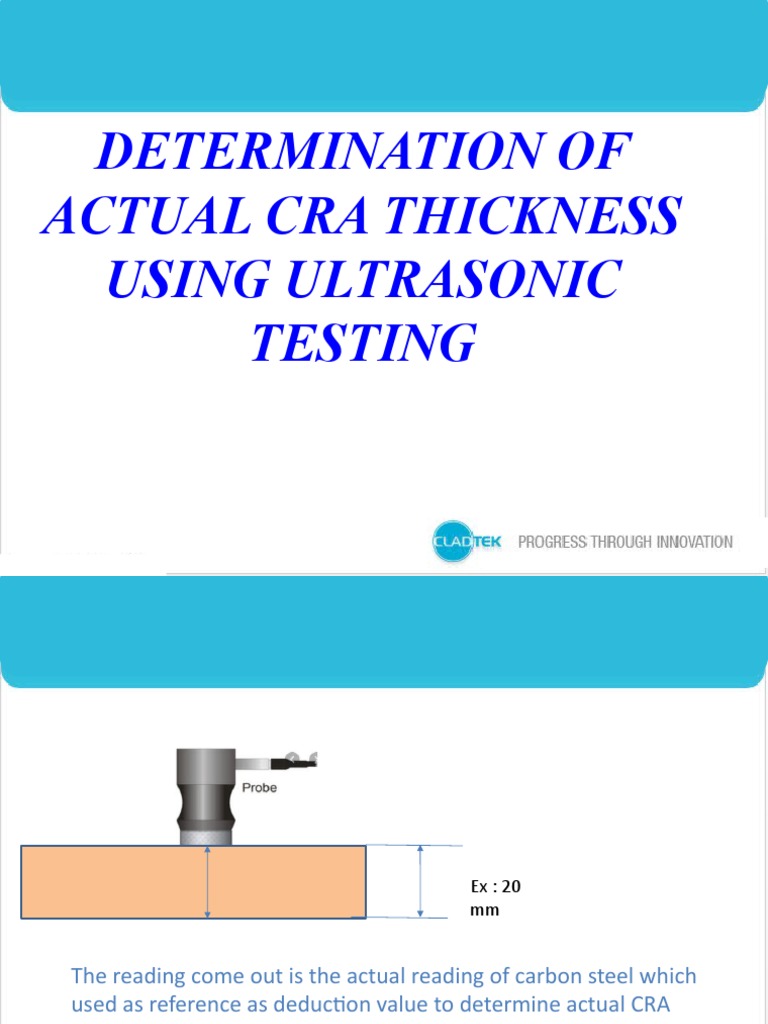 How To Determine CRA Thickness For SS CRA Using Ultrasonic Testing | PDF