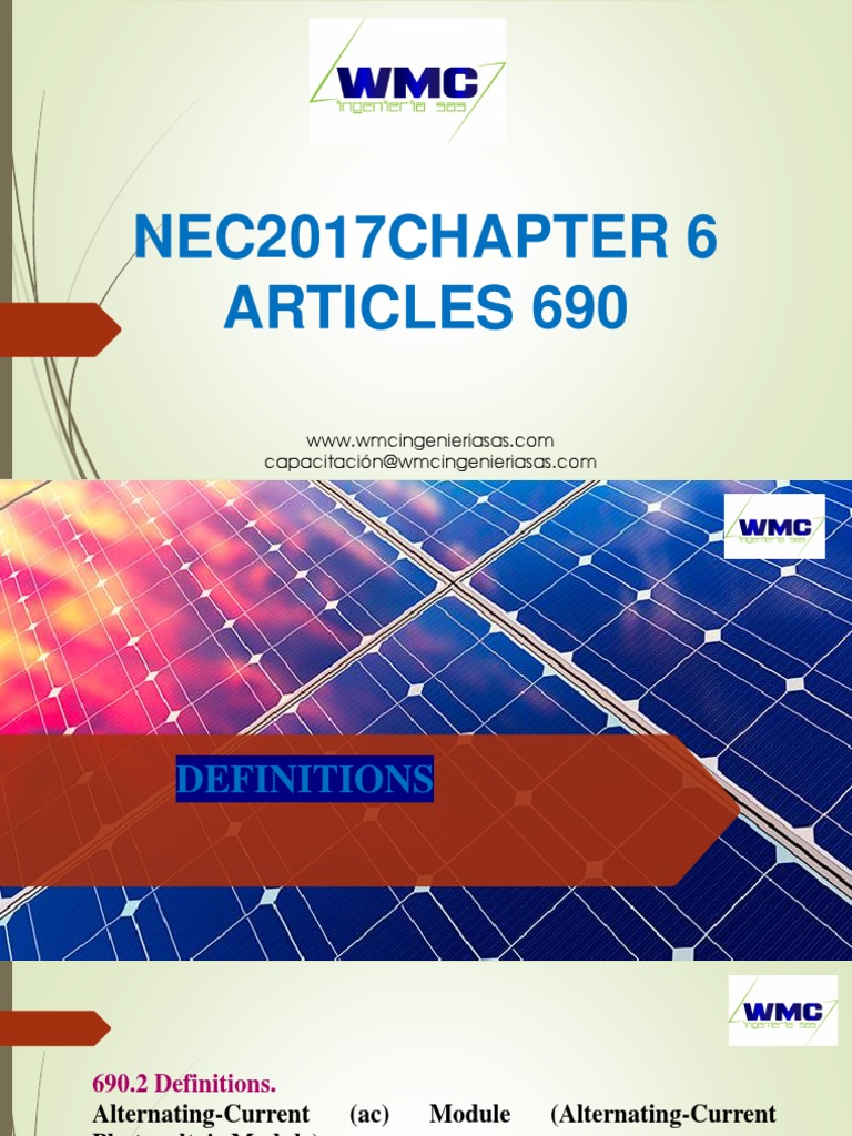 Nec 2017 Article690 | PDF | Photovoltaic System | Photovoltaics