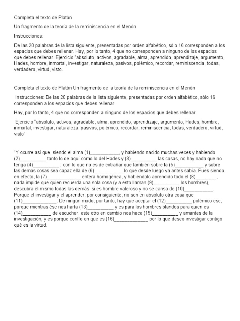 Completa El Texto de Platón | PDF | Filosofía