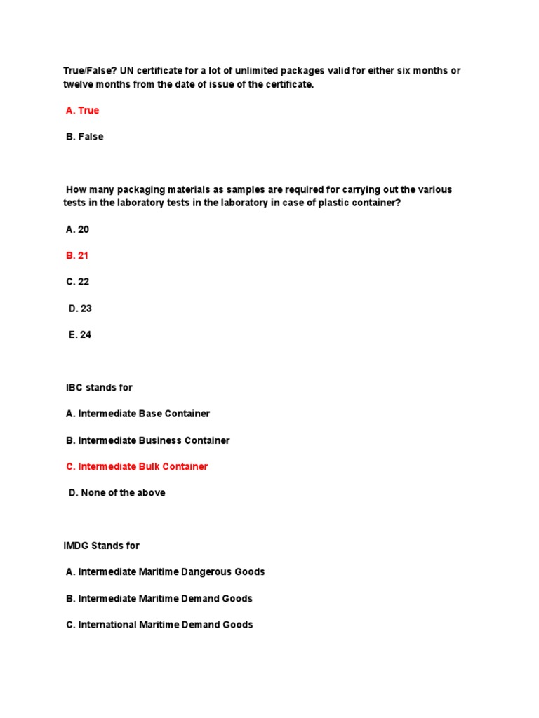 Import-Export Exam Questions and Answers | PDF | Trade | International ...
