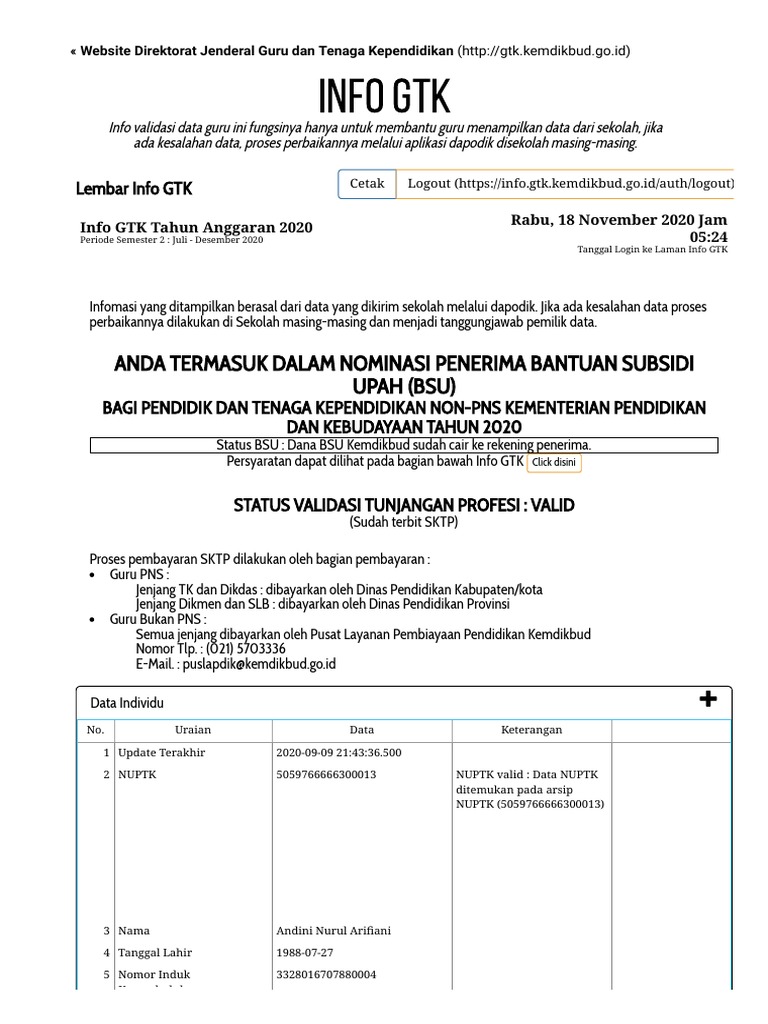 Andini Nurul GTK | PDF