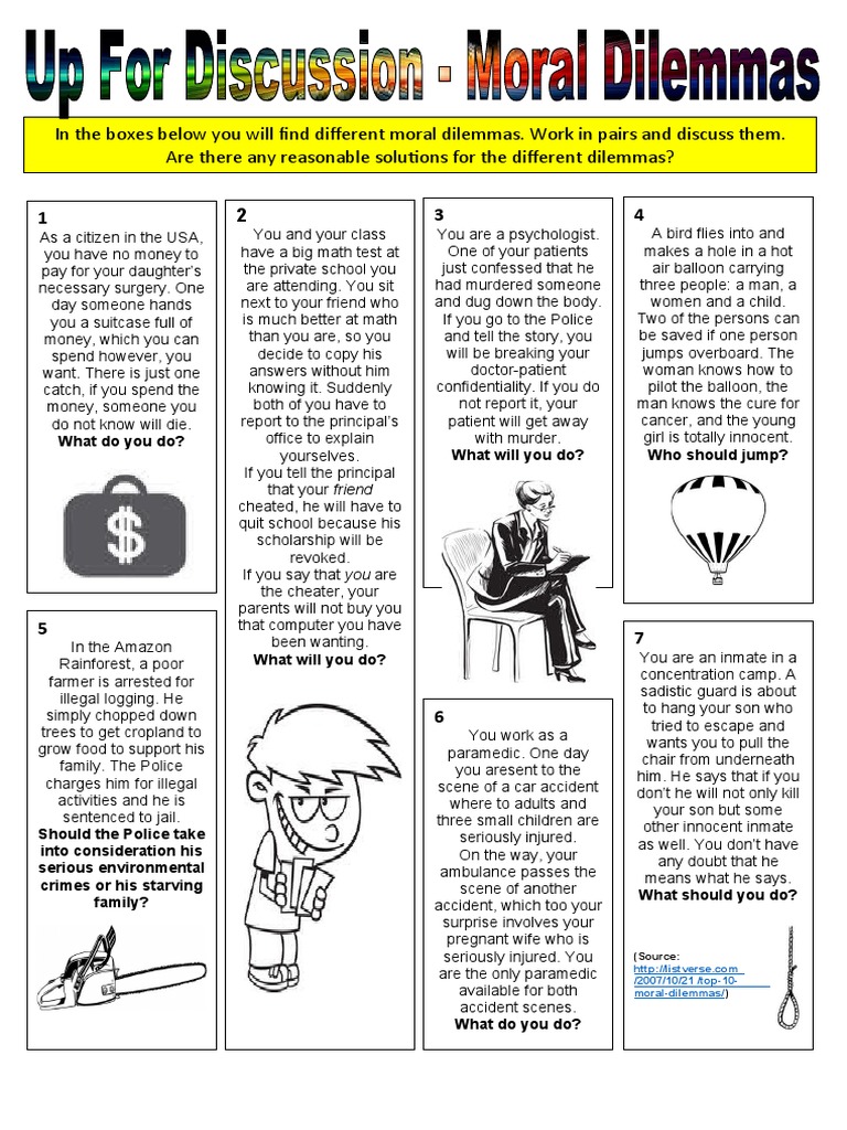 Up For Discussion Moral Dilemmas Conversation Topics Dialogs ...