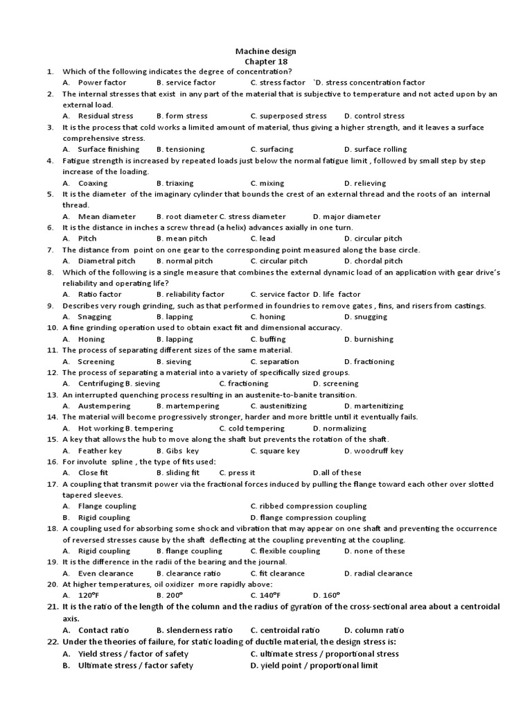 Mechanical Design Concepts and Processes | PDF | Strength Of Materials ...